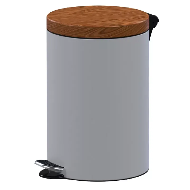 Cos Menajer De Gunoi Cu Pedala, Metal 5L Alb / Design Wood, Studio Casa ...