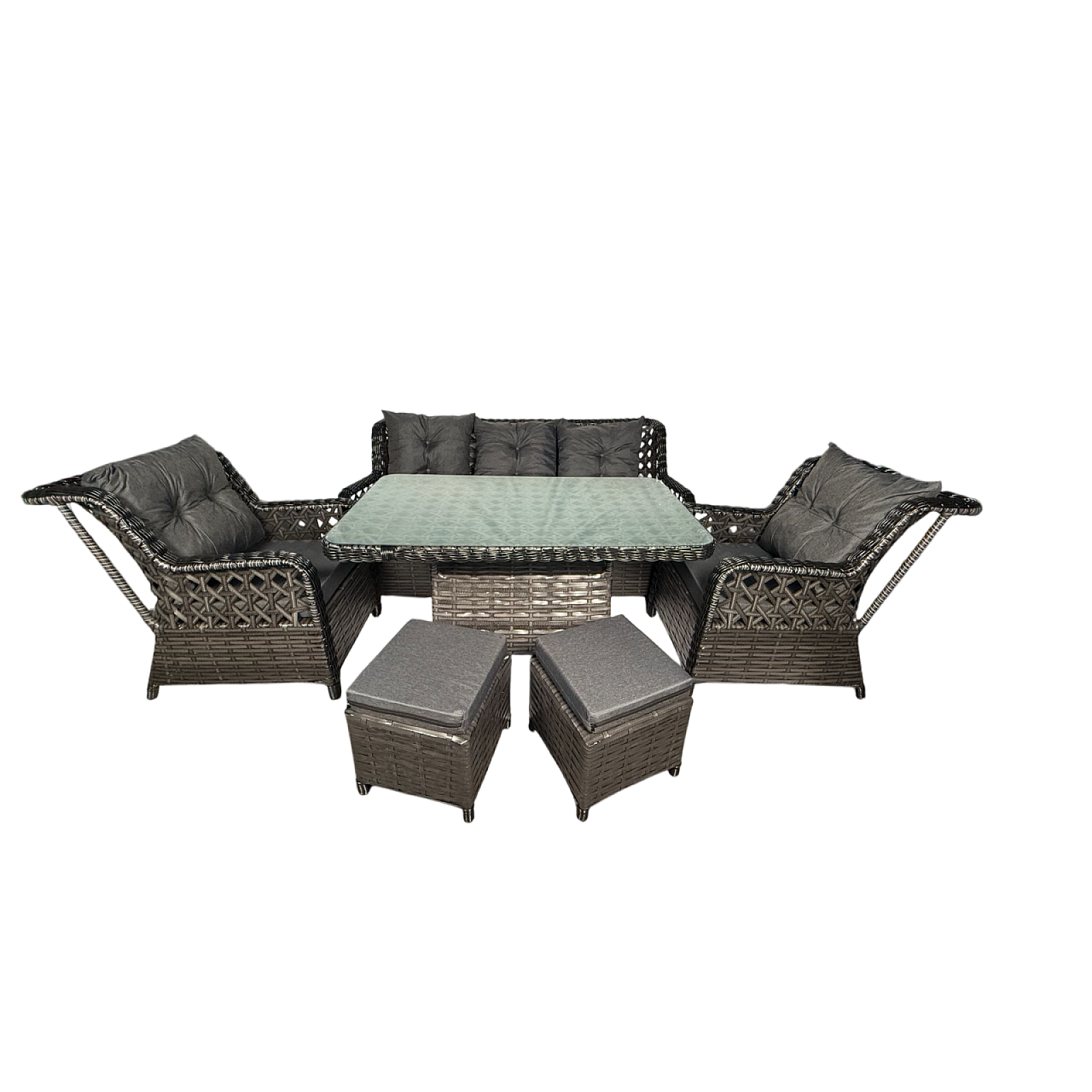 Set 6 piese mobilier de Terasa/Gradina cu perne, Masa, Canapea, Fotolii ...